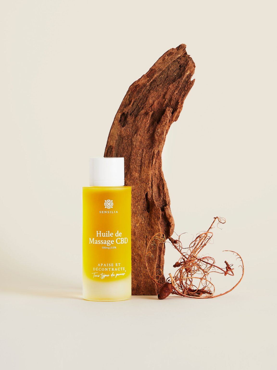 Huile de Massage CBD Apaisante (certifiée biologique) | Laboratoire Sensilia