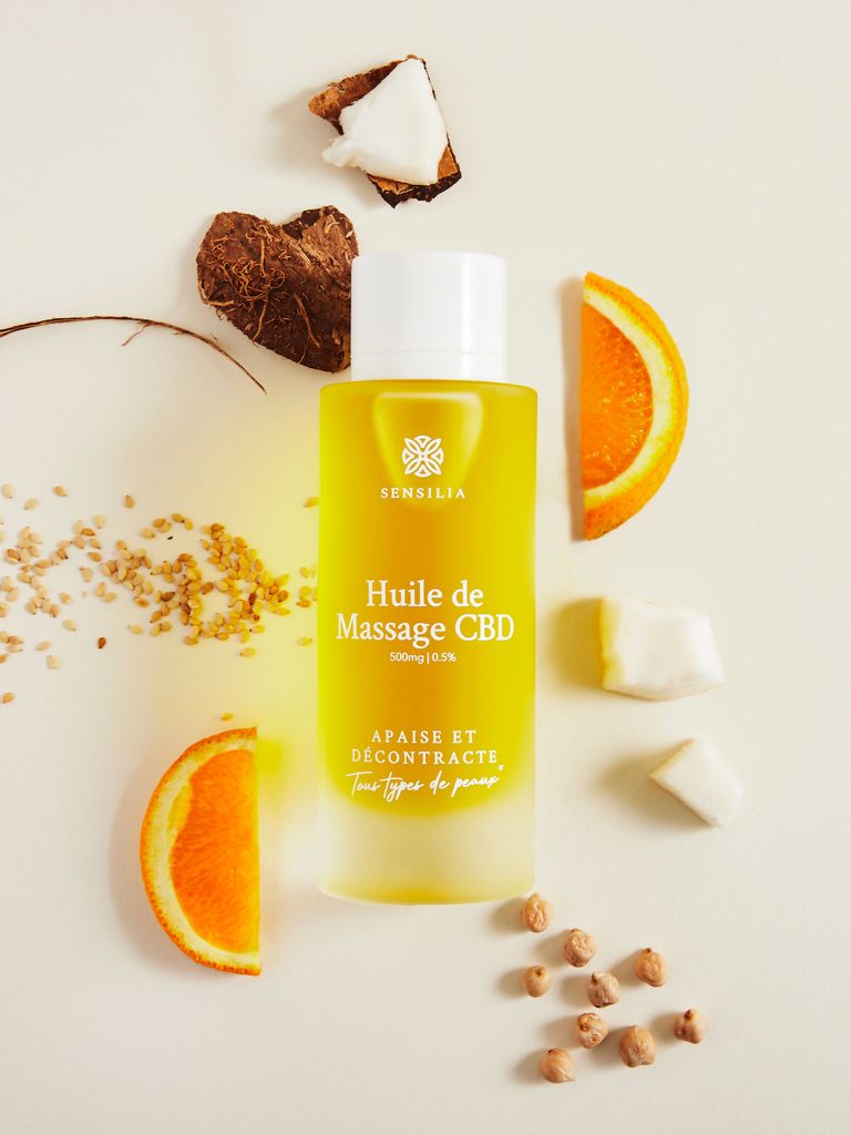 Huile de Massage CBD Apaisante (certifiée biologique) | Laboratoire Sensilia